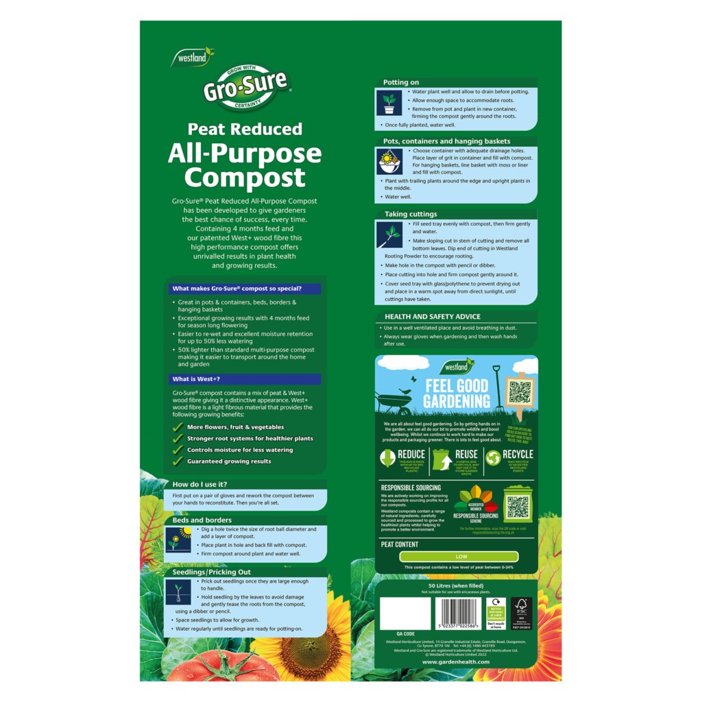 Gro-Sure All-Purpose Compost | Multi-Purpose | Garden Health