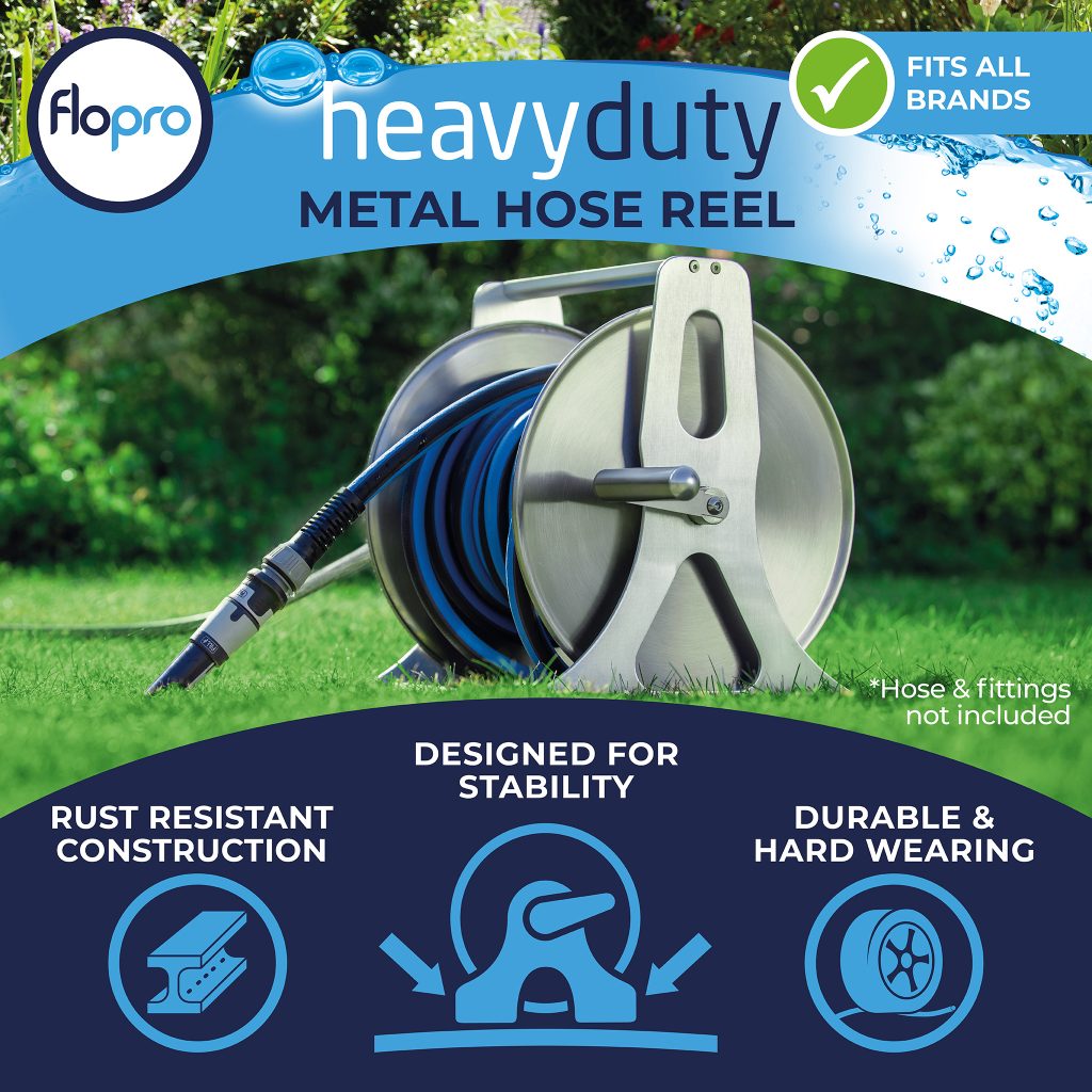 Flopro Heavy Duty Metal Hose Reel - Watering - Westland Garden Health
