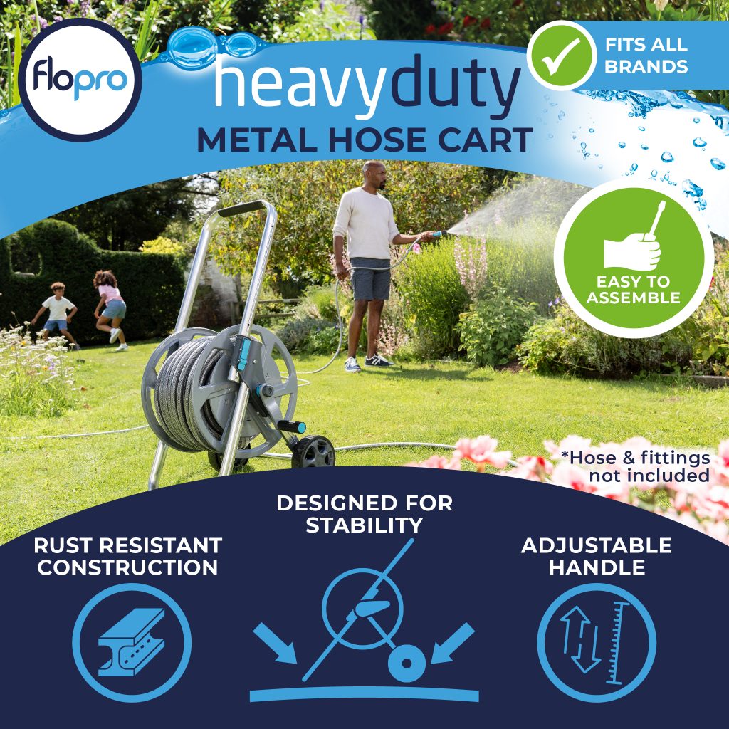 Flopro Heavy Duty Metal Hose Cart - Watering - Westland Garden Health